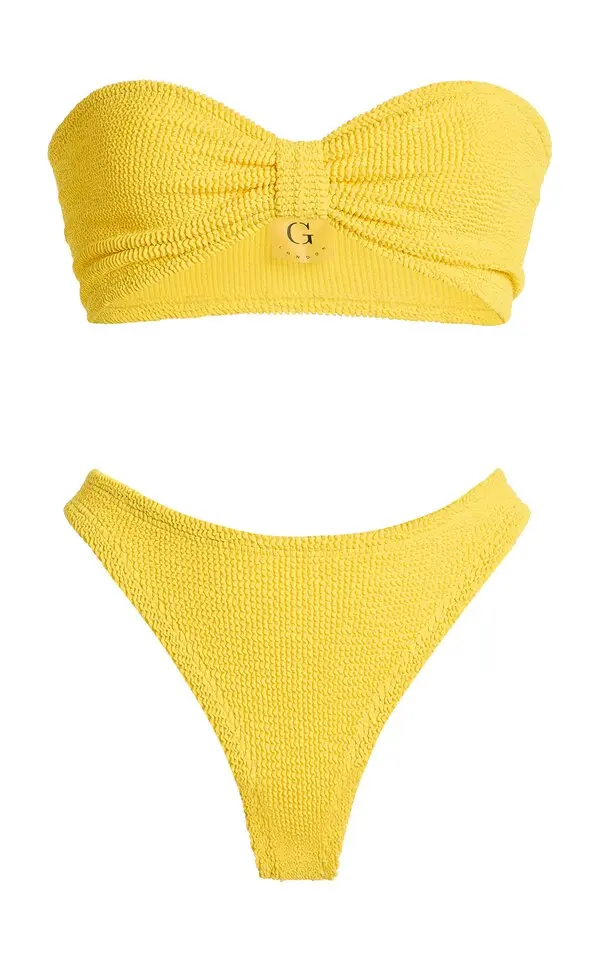 Hunza G Jean Seersucker Strapless Bikini - Yellow