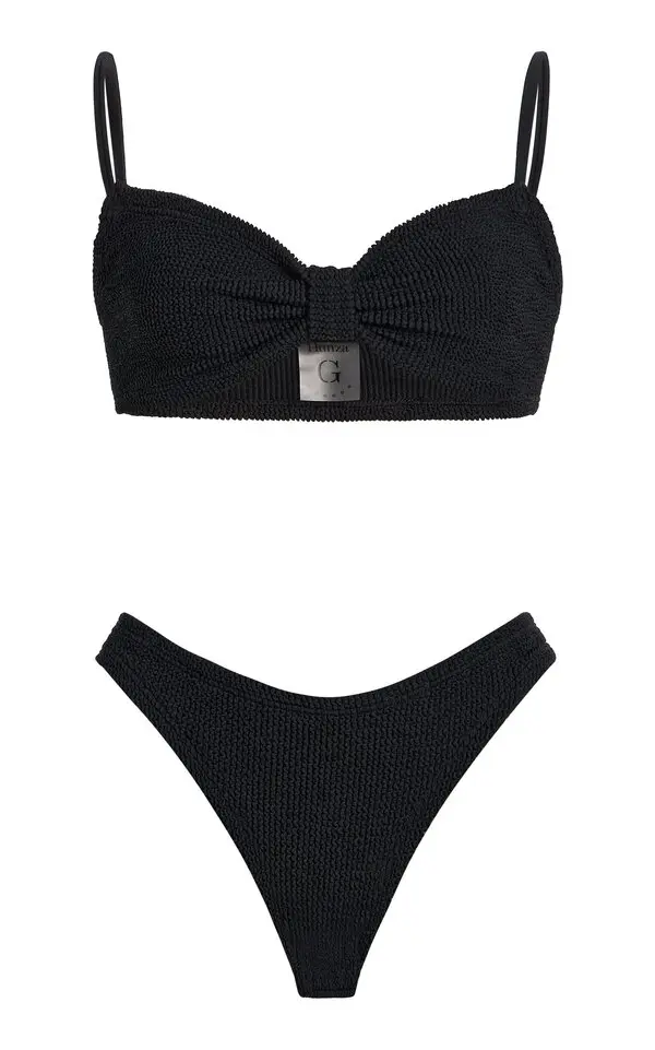 Hunza G Alicia Seersucker Bikini - Black