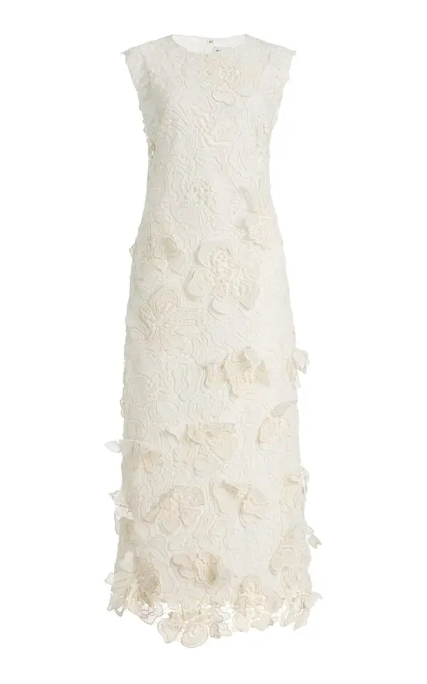 Simkhai Dahlia Floral-lace Midi Dress - Ivory