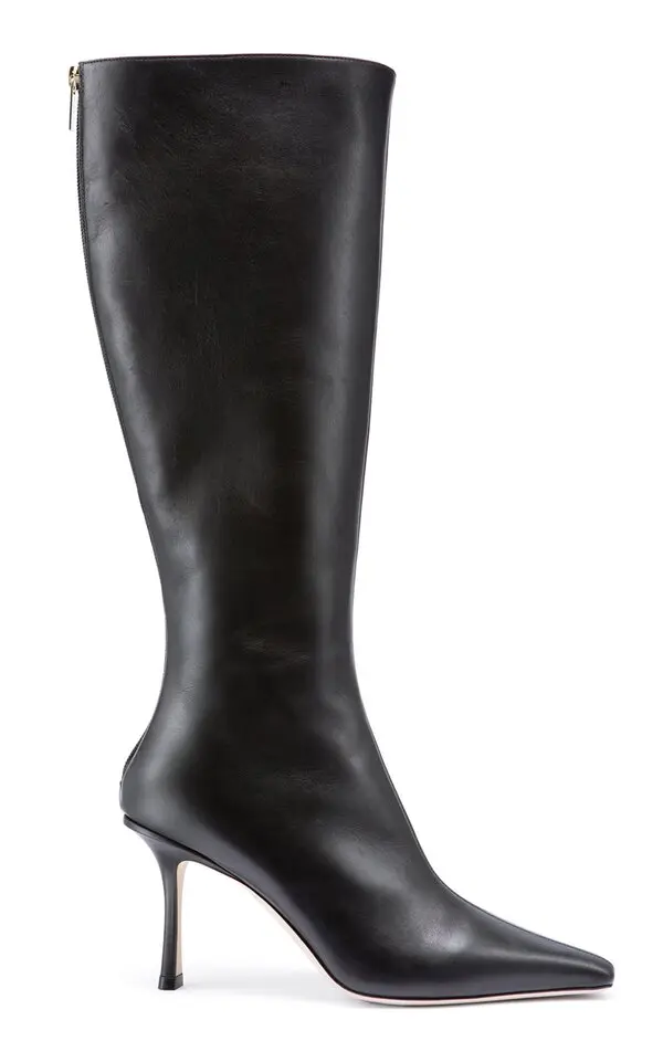 JIMMY CHOO Agathe Leather Knee High Boots - Black