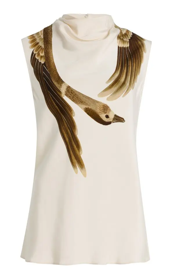 Altuzarra Arlie Printed Silk Top - Ivory