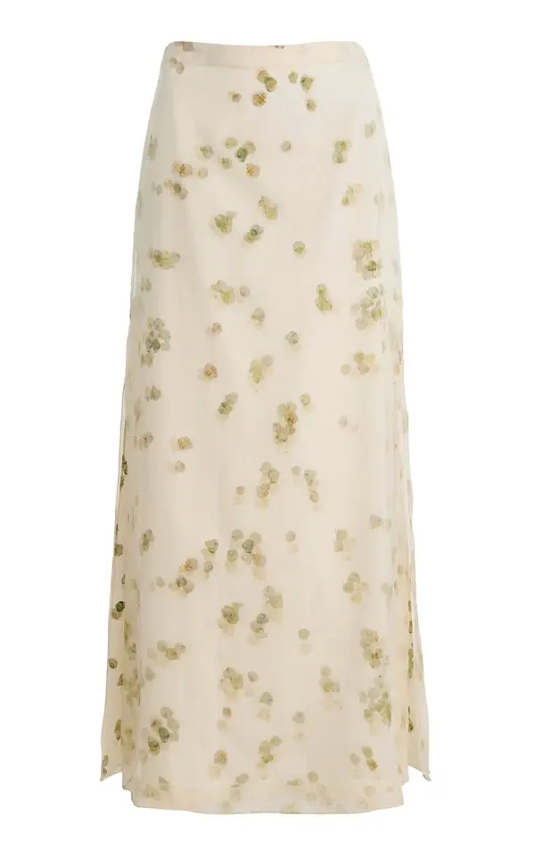 Altuzarra Linnie Floral Cotton-blend Skirt - Ivory