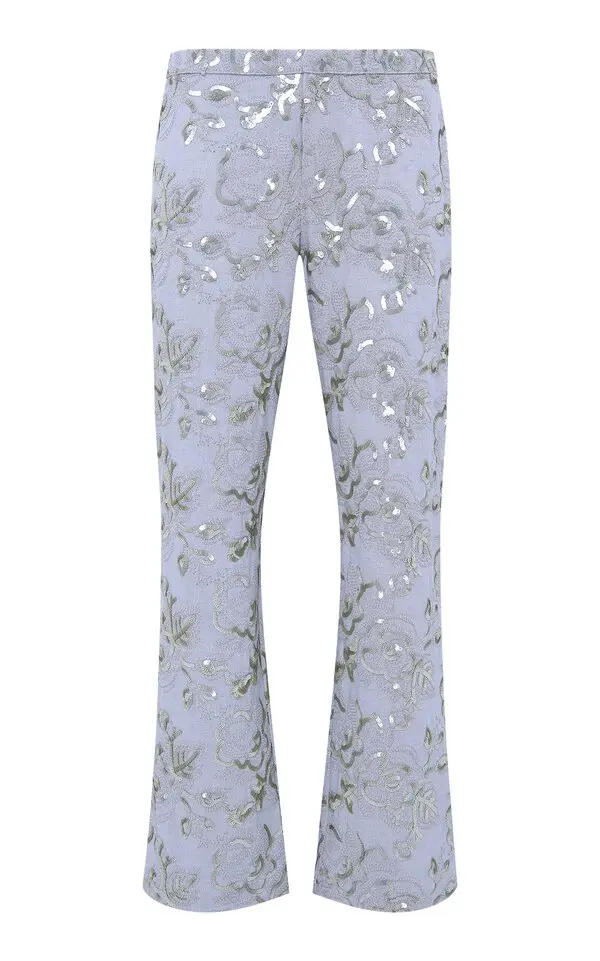 SIEDRES Cera Sequined Straight-leg Pants - Metallic