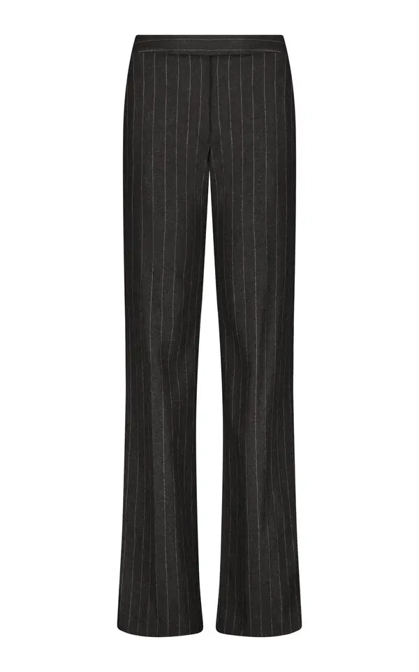 Marina Moscone Wool Pinstriped Trousers