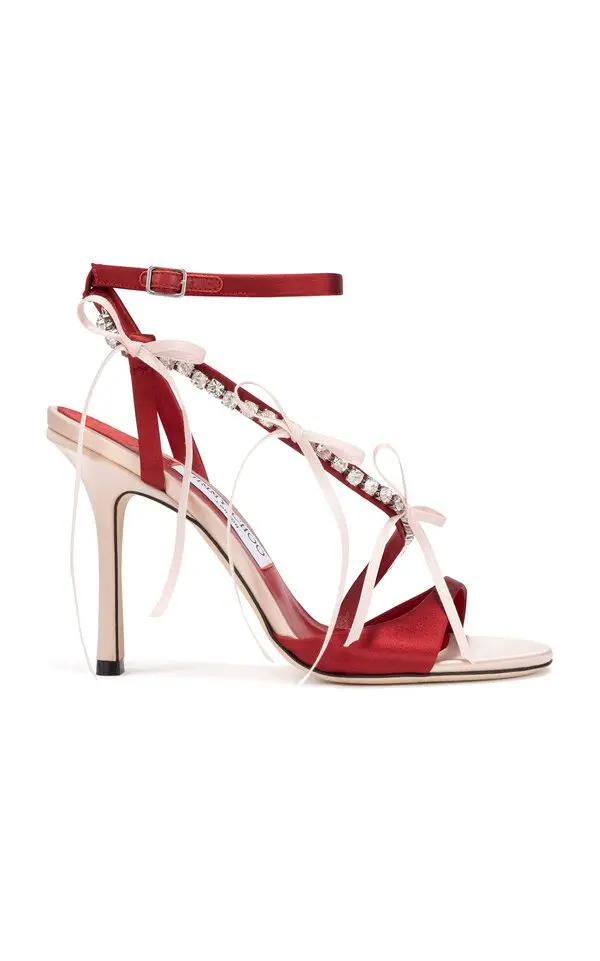 JIMMY CHOO Lula Embellished Sandals - Red