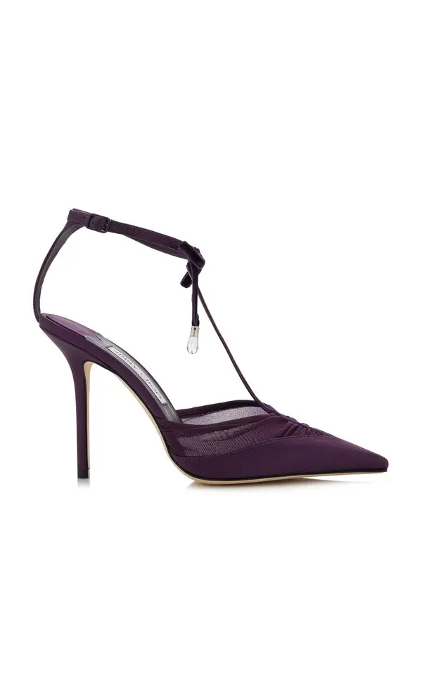 JIMMY CHOO Afia Satin Pumps - Purple
