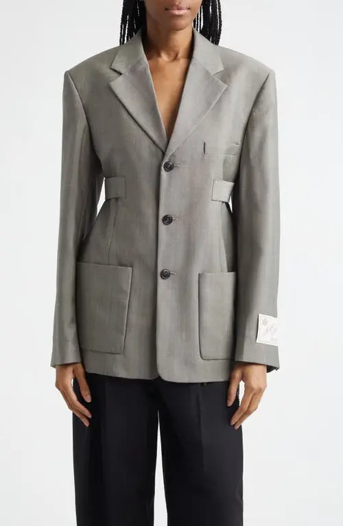 Alexander Wang Side Tab Wool & Mohair Blazer - Mink Melange