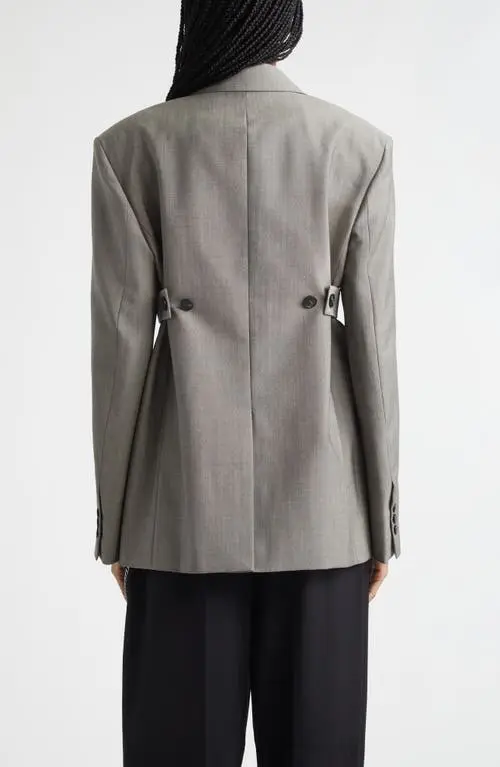 Alexander Wang Side Tab Wool & Mohair Blazer - Mink Melange