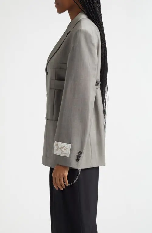 Alexander Wang Side Tab Wool & Mohair Blazer - Mink Melange
