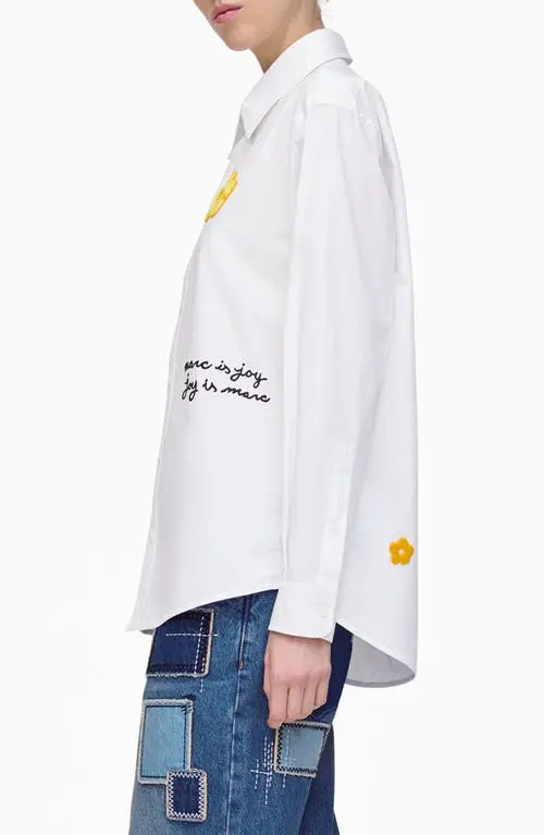 Marc Jacobs Marc Is Joy Flocked Daisy Cotton Poplin Button-up Shirt