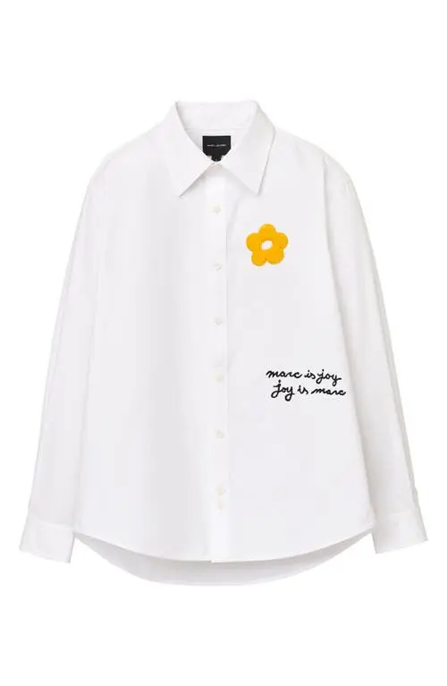 Marc Jacobs Marc Is Joy Flocked Daisy Cotton Poplin Button-up Shirt
