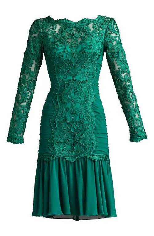 Tadashi Shoji Soutache Long Sleeve Cocktail Dress