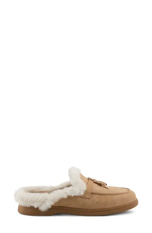 SPRING STEP SHOES Gistel Faux Fur Trim Mule - Beige Suede