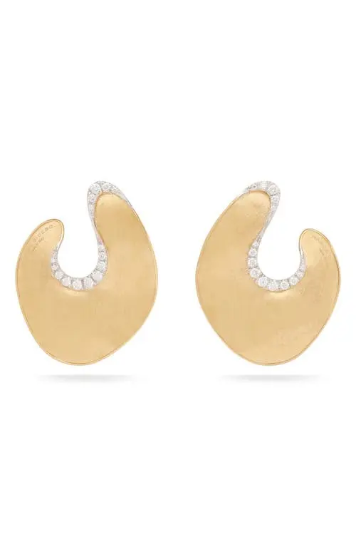 Marco Bicego Lunaria Diamond Hoop Earrings - Yl/wh Gold