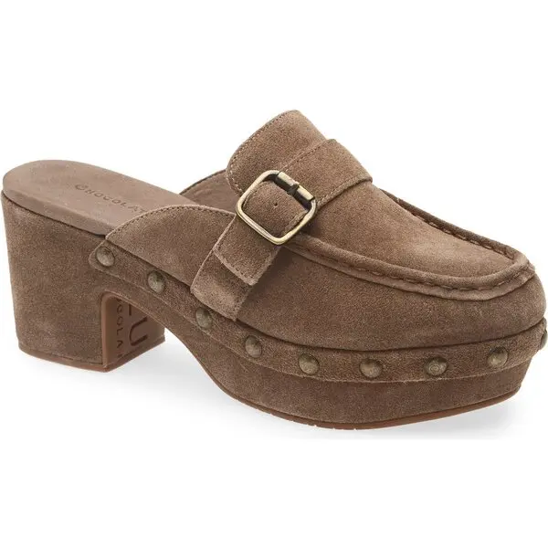 CHOCOLAT BLU Genni Platform Loafer Mule - Toffee Suede