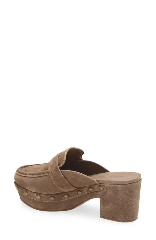 CHOCOLAT BLU Genni Platform Loafer Mule - Toffee Suede
