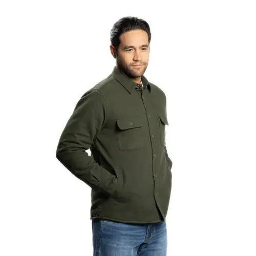 PETER MANNING NYC Flannel Shirt Jacket - Olive