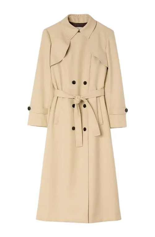 Sandro Belted Double-breasted Trench Coat - Beige