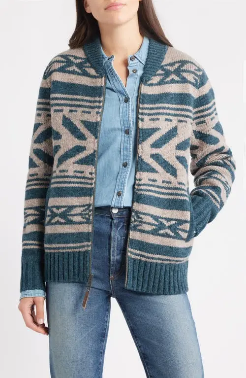 Pendleton Graphic Wool Zip Cardigan