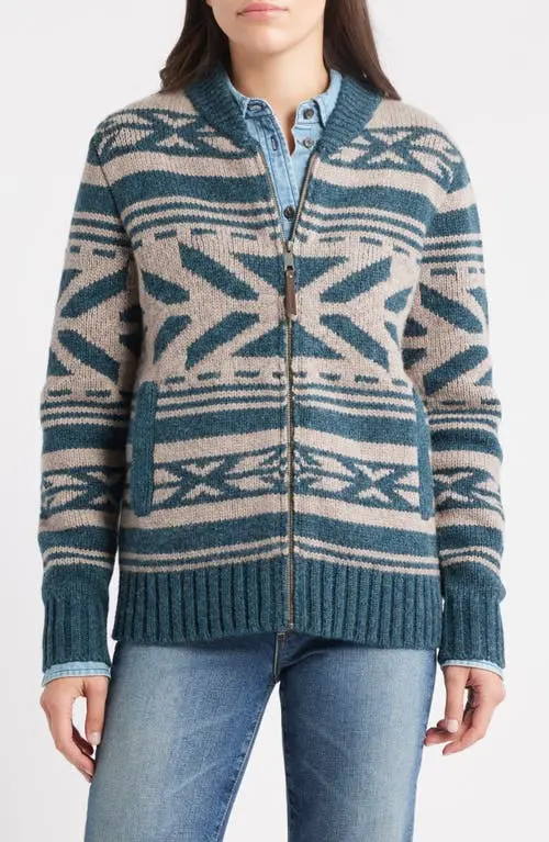 Pendleton Graphic Wool Zip Cardigan