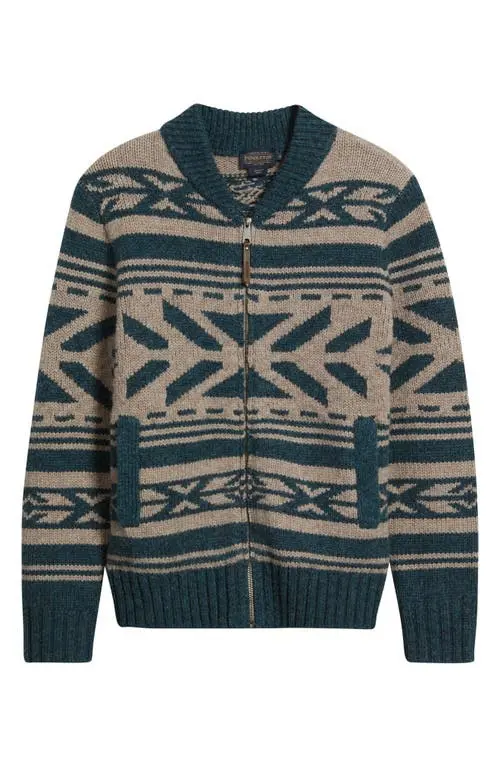 Pendleton Graphic Wool Zip Cardigan