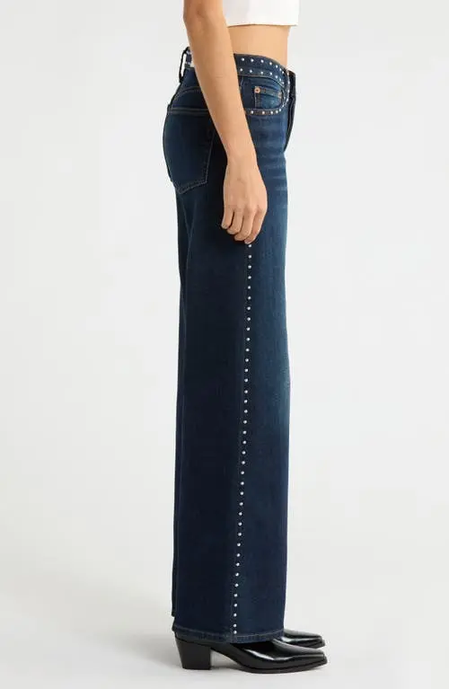 RE/DONE Studded Wide-leg Jeans - Barely Western Stud