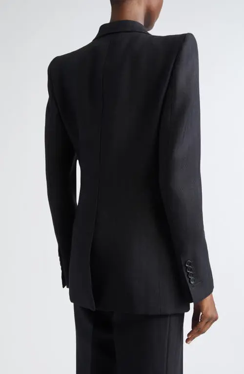 TOM FORD Herringbone Virgin Wool Double-breasted Jacket - Lb999 Black