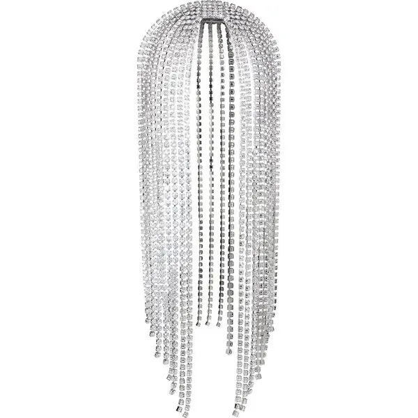 AREA Fringe Crystal Headband - Clear Crystal/silver