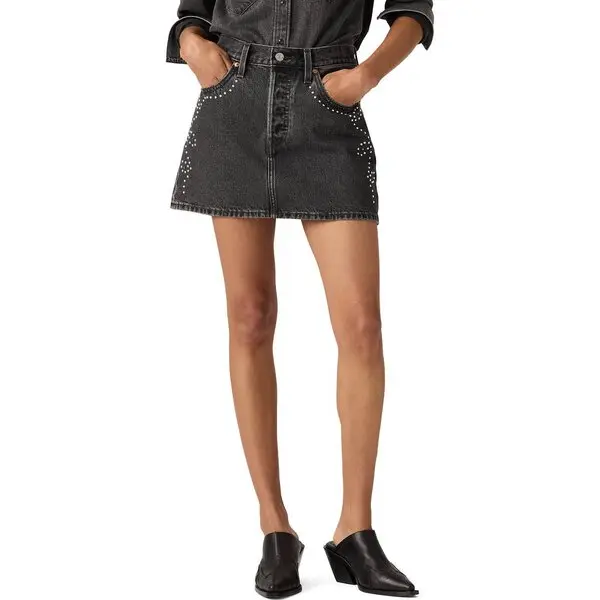 LEVI'S Icon Embellished Denim Miniskirt