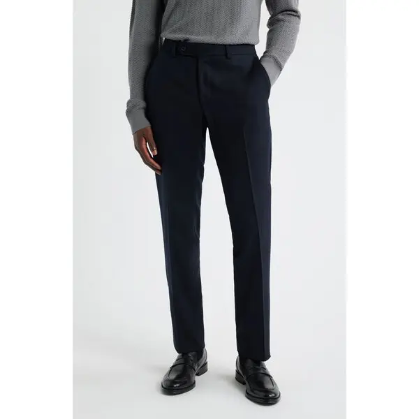HERITAGE GOLD Water-resistant Stretch Wool Suit Trousers - Navy