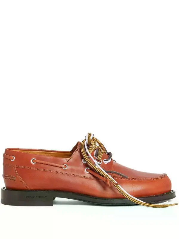 Dsquared2 Leather Boat Shoes - Brown