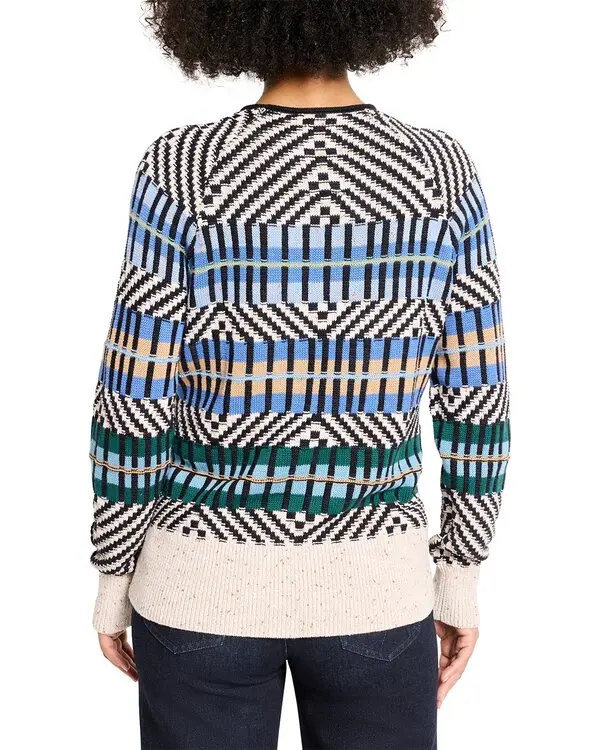 NIC+ZOE Graphic Stripe Pullover Sweater