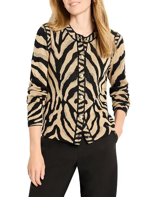 NIC+ZOE Animal Jacquard Cardigan