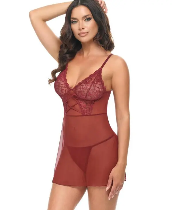 OH LA LA CHERI Davina Sheer Babydoll Dress