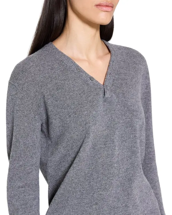 Theory Button Neck Cashmere Sweater