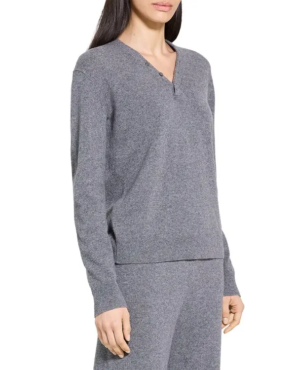 Theory Button Neck Cashmere Sweater