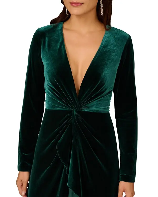 Aidan Mattox Velvet Twist Gown