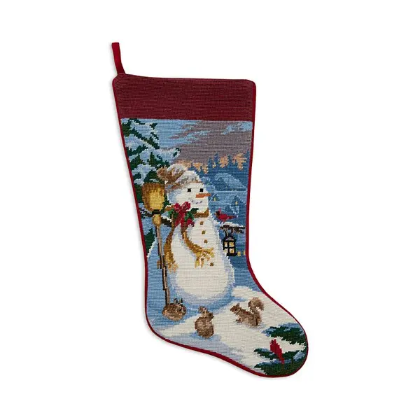 SFERRA Needlepoint Holiday Stocking - Snowman