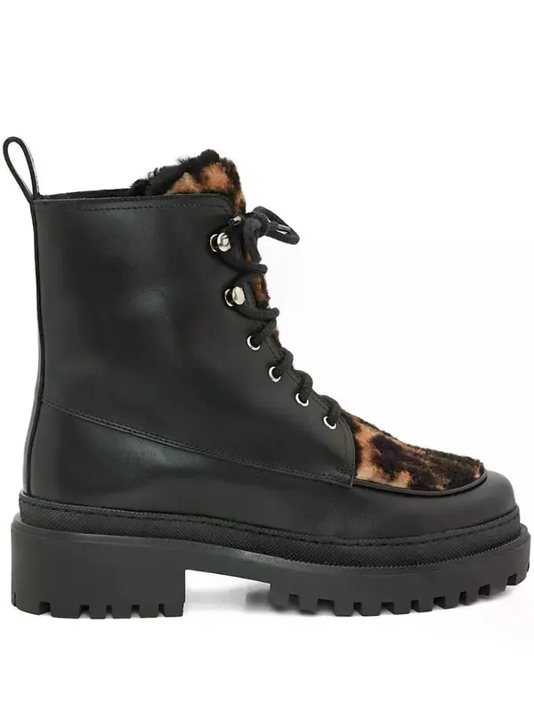 YVES SALOMON Leopard-print Leather Ankle Boots