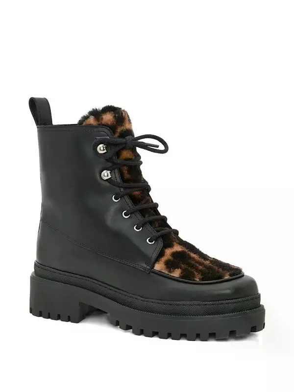 YVES SALOMON Leopard-print Leather Ankle Boots