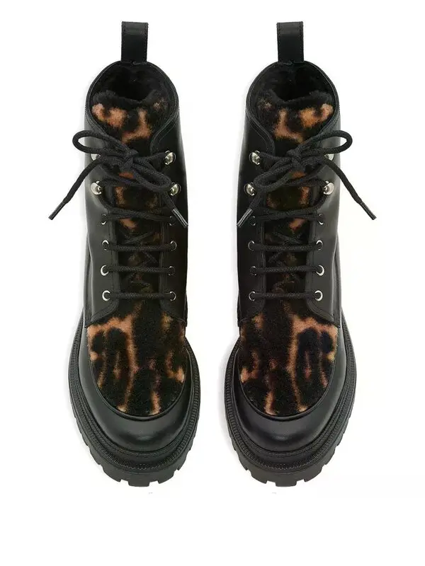 YVES SALOMON Leopard-print Leather Ankle Boots