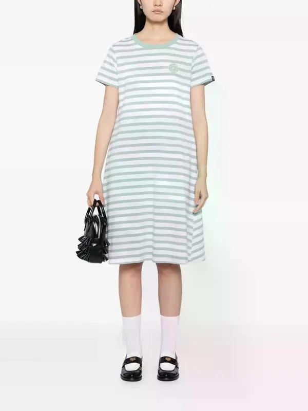 AGNES B. Logo Striped Dress
