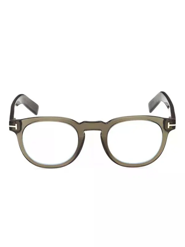 TOM FORD Round Frame Eyeglasses - Green