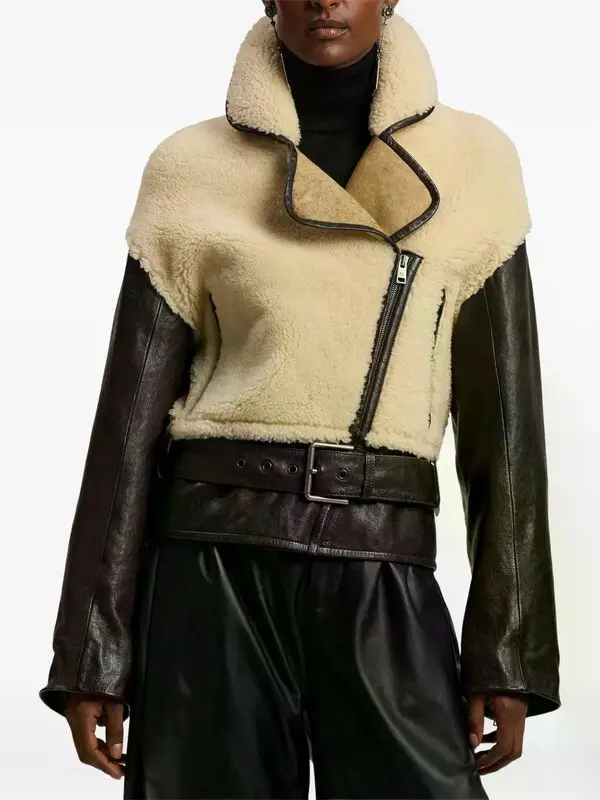 Ralph Lauren Shearling Leather Belted Jacket