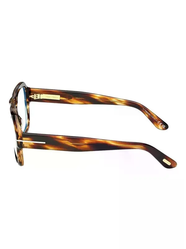 TOM FORD Hinge-detail Double-bridge Eyeglasses - Brown