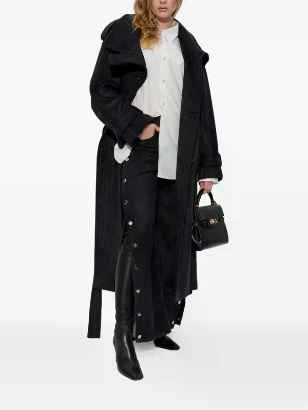 Sportmax Pinstripe Pattern Belted Coat