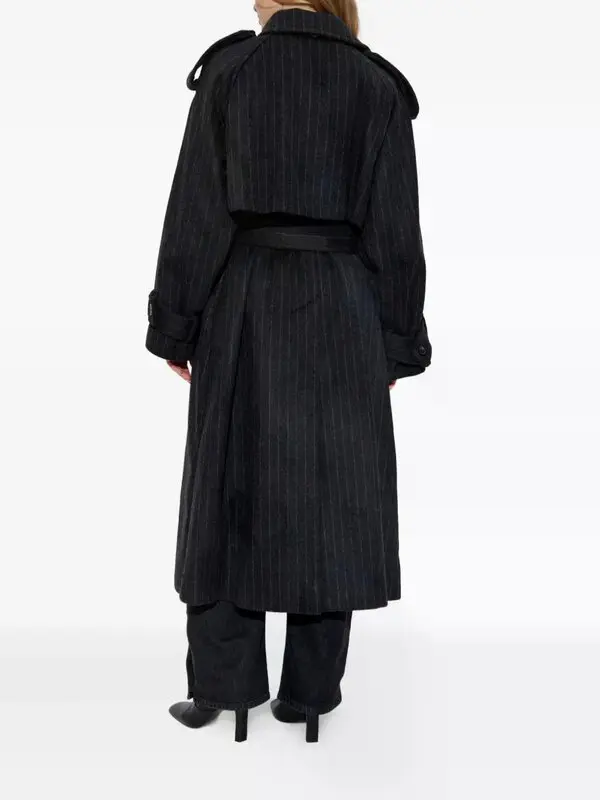 Sportmax Pinstripe Pattern Belted Coat