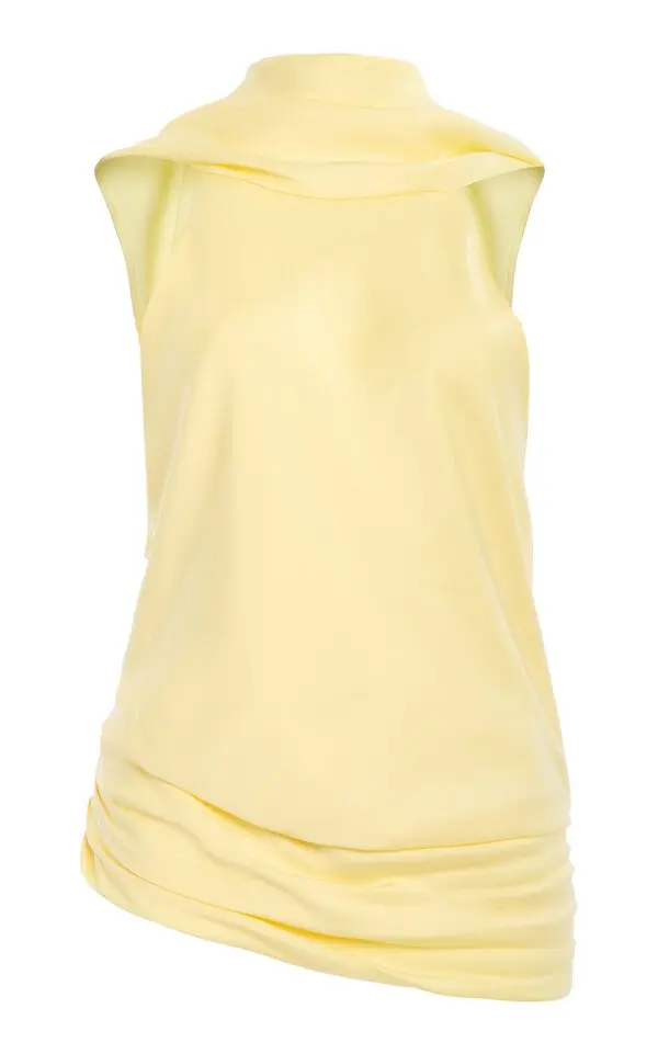 Simkhai Samira Satin Cape Top - Yellow