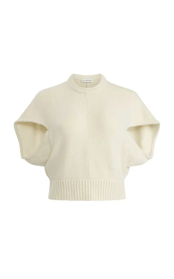 Altuzarra Banks Knit Merino Wool Top - Ivory