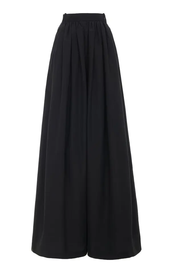 Ralph Lauren Cotton-blend Wide-leg Pants - Black